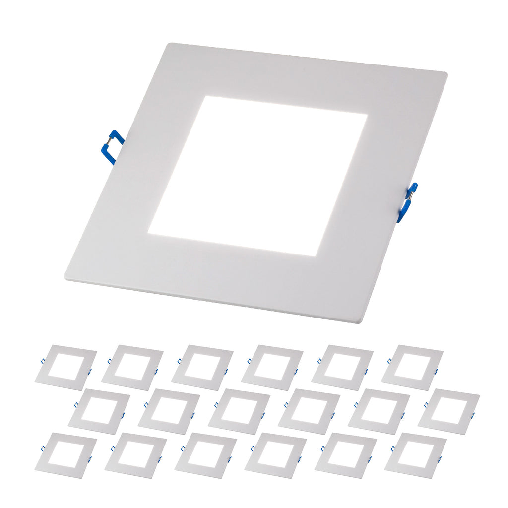 LED 6" Inch Square Wafer Downlight - 14W 1050 Lumens - 3 & 5 CCT: 2700 ...