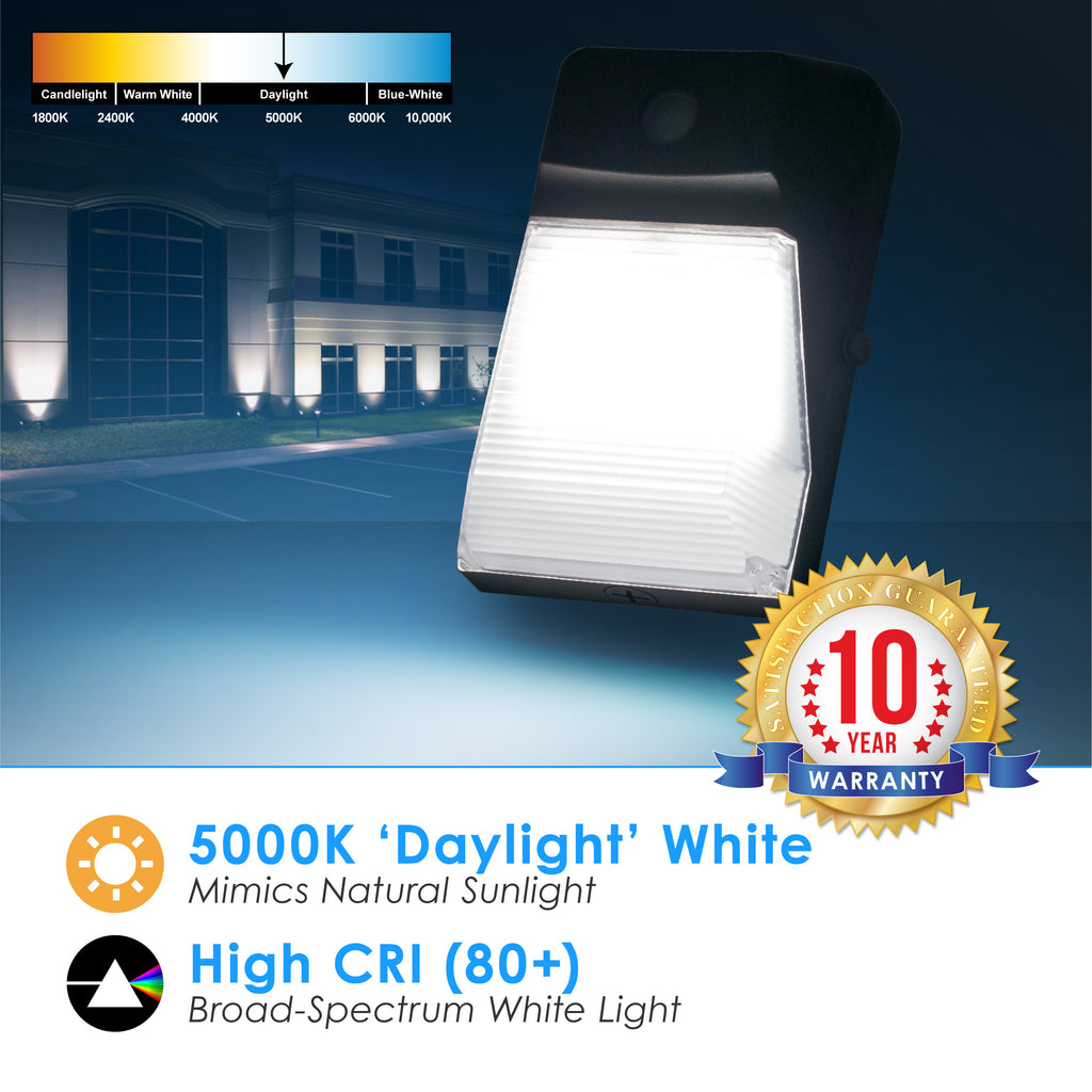 LED Mini Wall Pack Dimmable 20W With Photocell - 3 CCT: 3000K, 4000K ...