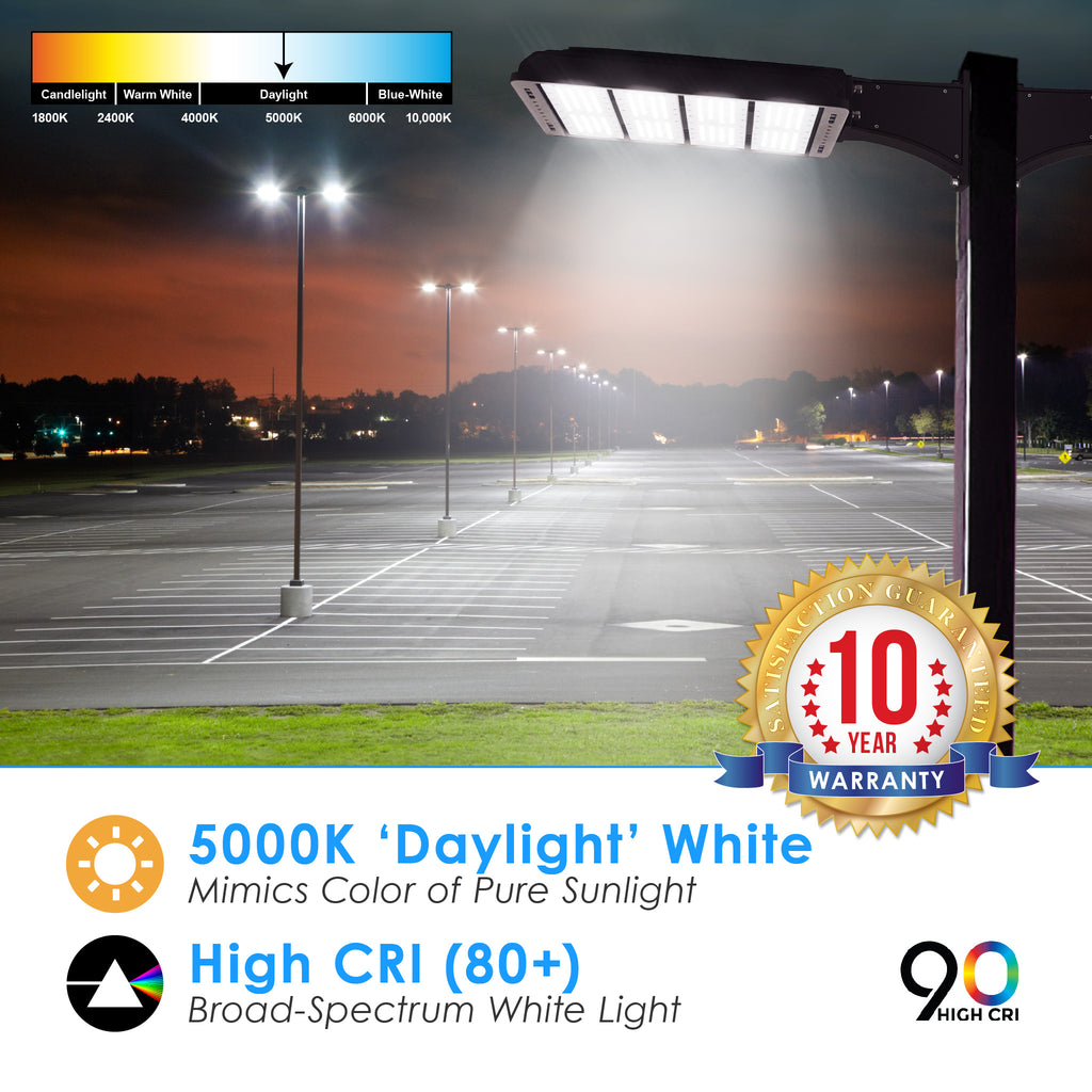 Quest LED Area Light - 3 Wattage: 300W/280W/260W 43,500/40,600/37,700